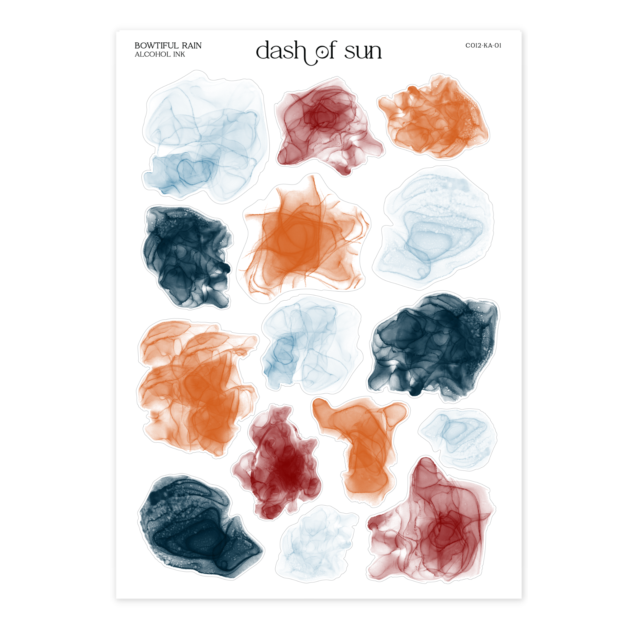 Bowtiful Rain | Alcohol Ink Swatches – Dash of Sun Designs