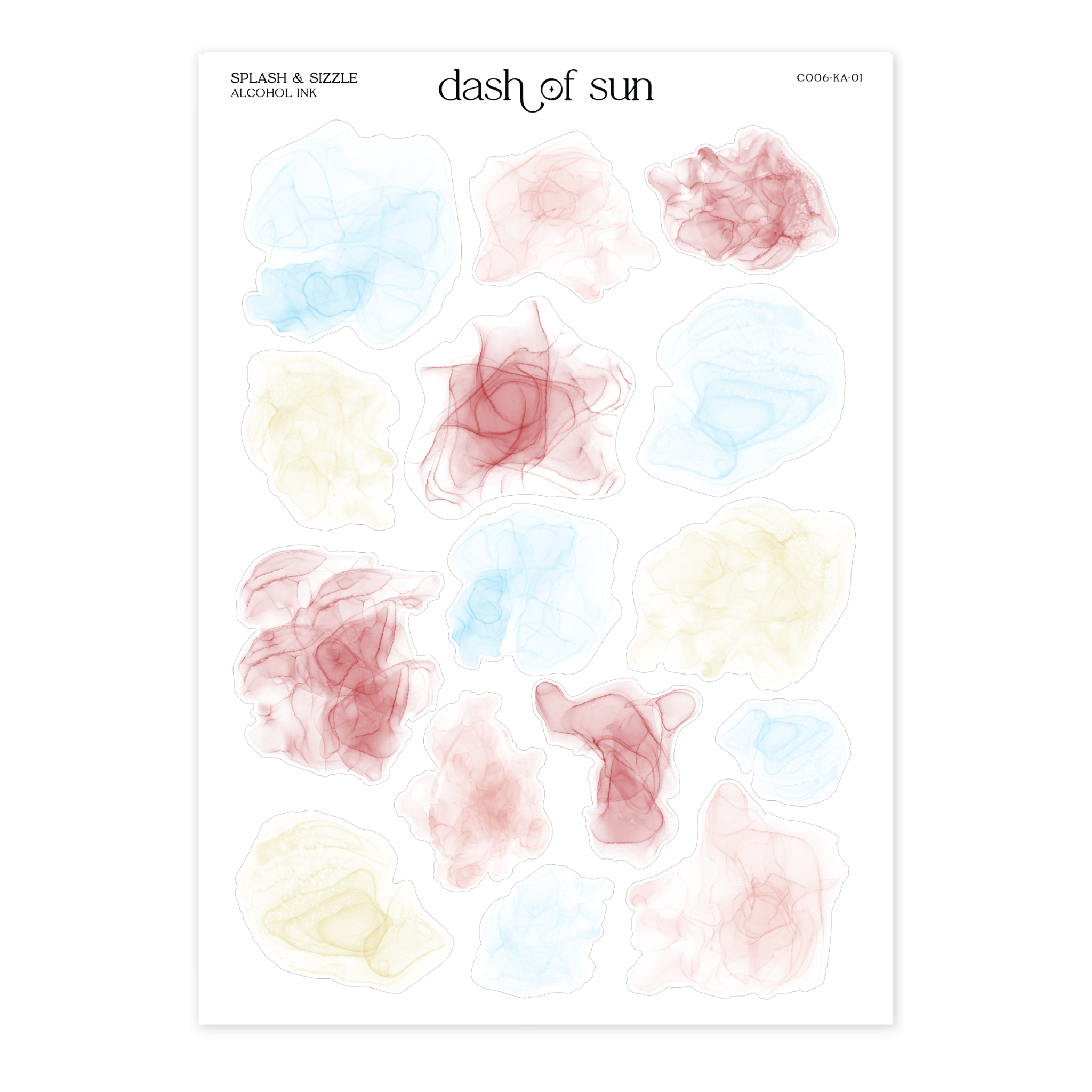 Splash & Sizzle | Alcohol Ink Swatches – Dash of Sun Designs