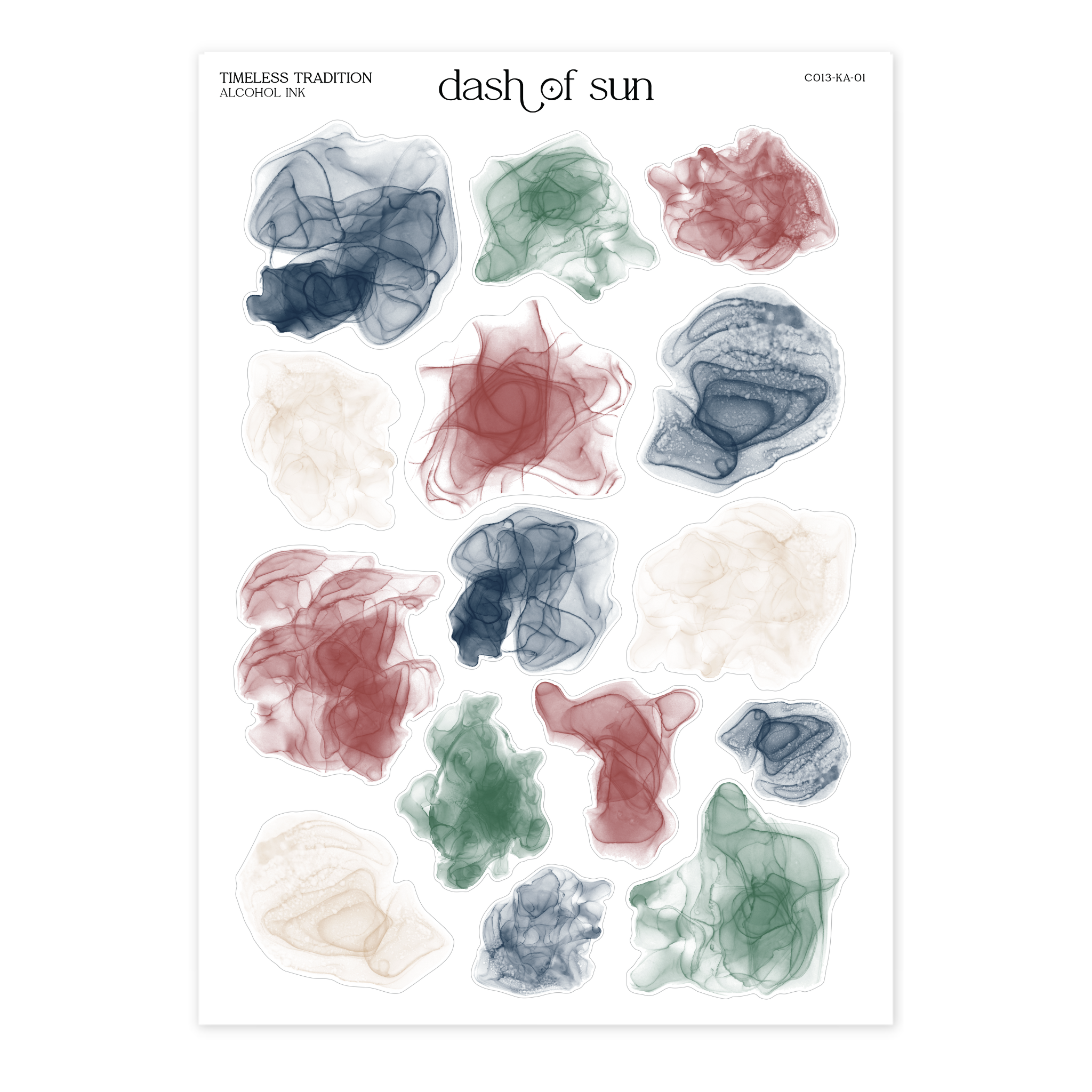 Timeless Tradition | Alcohol Ink Swatches – Dash of Sun Designs