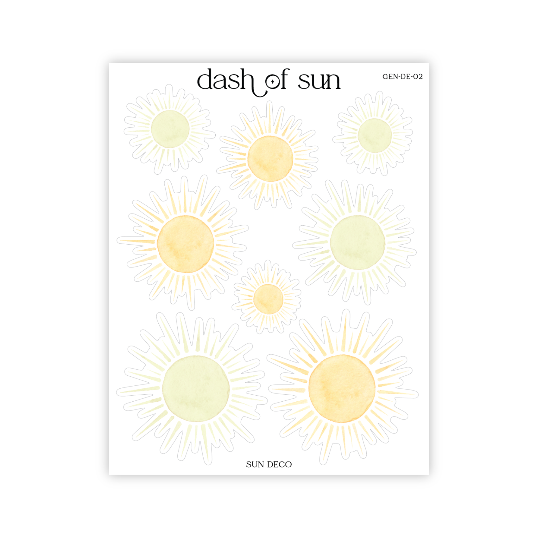 Sun | Deco Stickers – Dash of Sun Designs