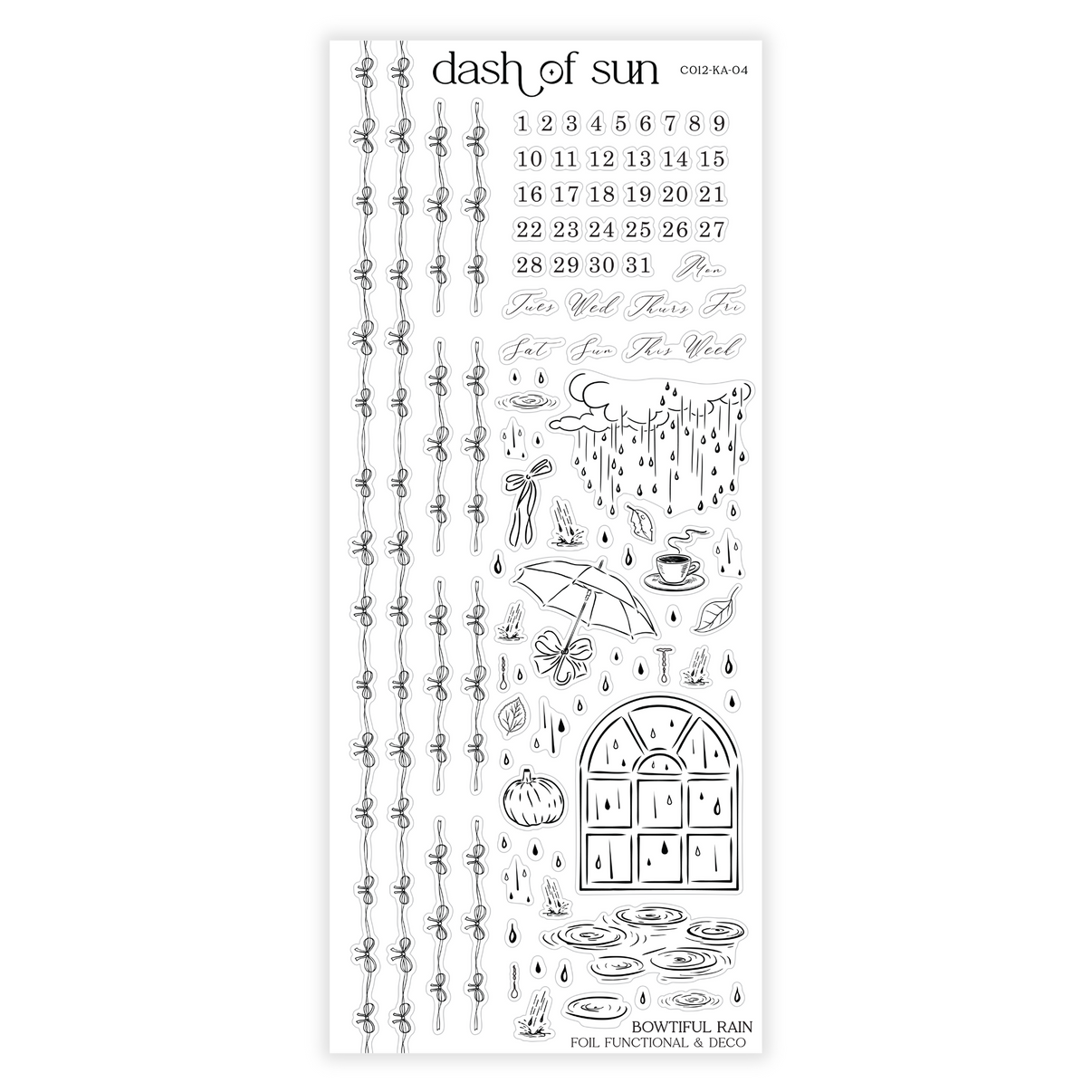 Bowtiful Rain | Foiled Functional – Dash of Sun Designs